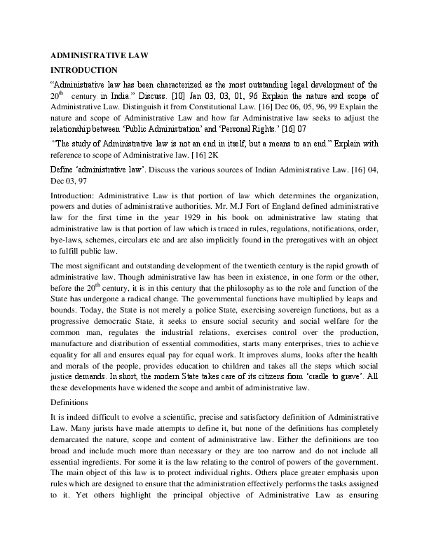 (DOC) ADMINISTRATIVE LAW
