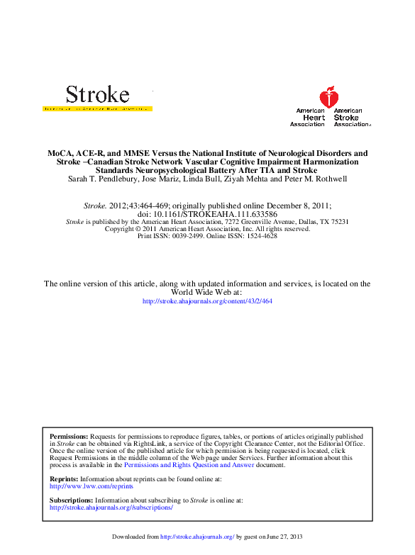 (PDF) MoCA, ACE-R, and MMSE Versus the National Institute of ...
