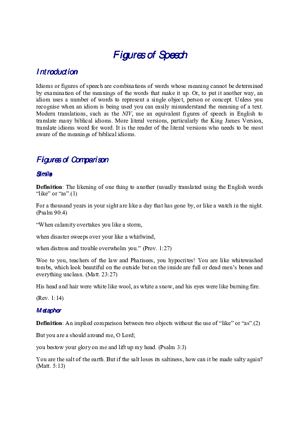 (PDF) Figures of Speech in the Bible