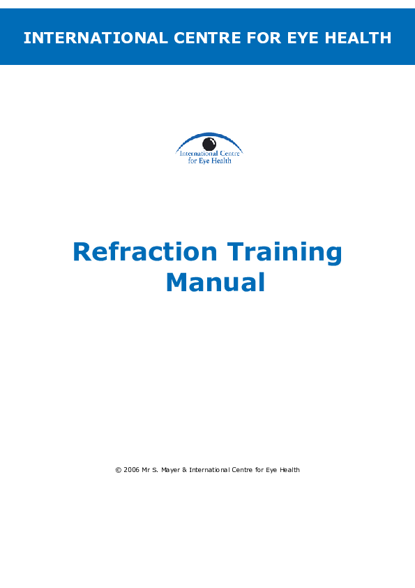 (DOC) Refraction Training Manual © 2006 Mr S. Mayer & International ...