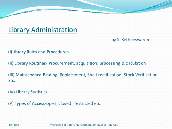 (PDF) Library Administration