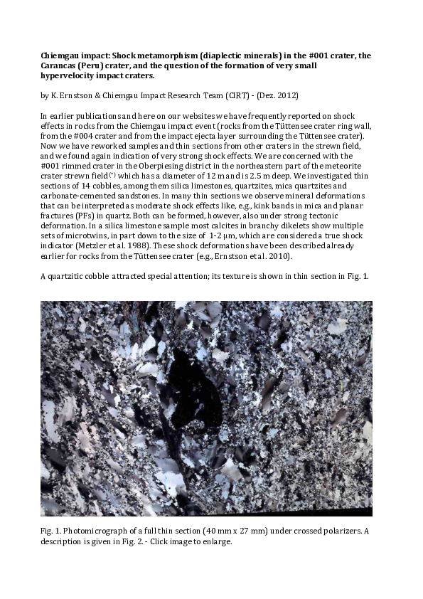 (PDF) Shock Metamorphism in Impact Craters