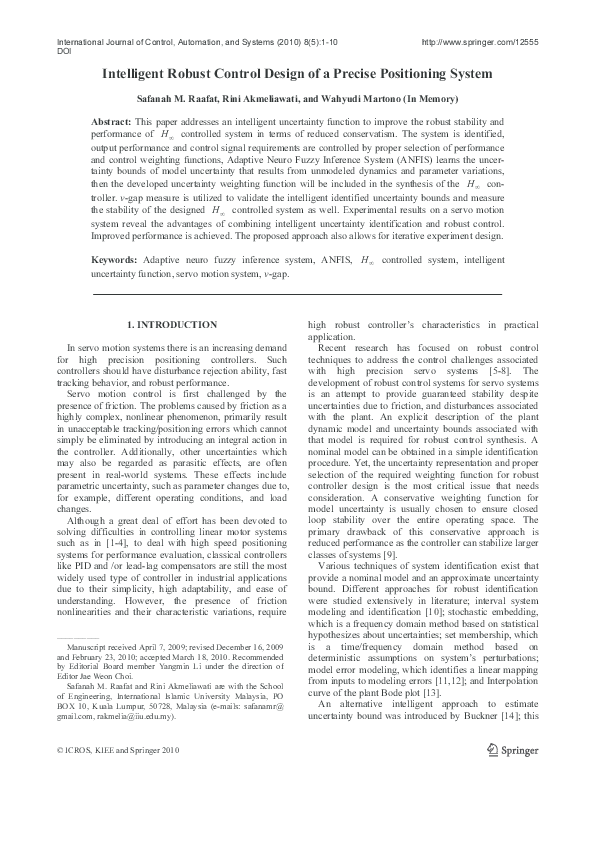 (PDF) Intelligent robust control design of a precise positioning system