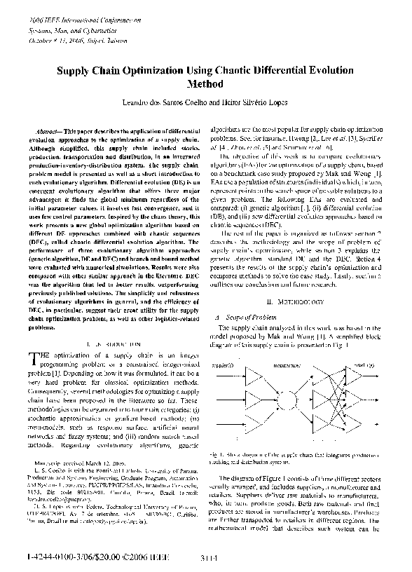 (PDF) Supply chain optimization using chaotic differential evolution method