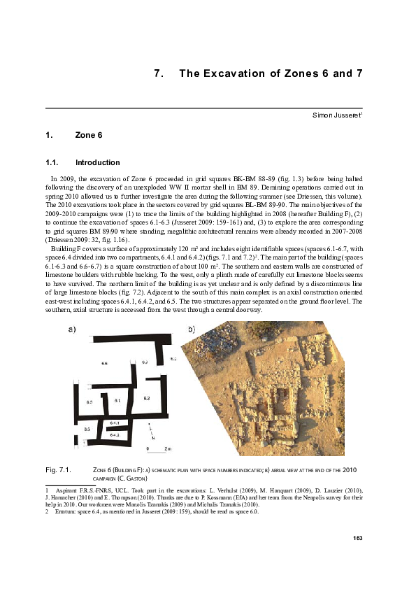 (PDF) The excavation of Zones 6 and 7