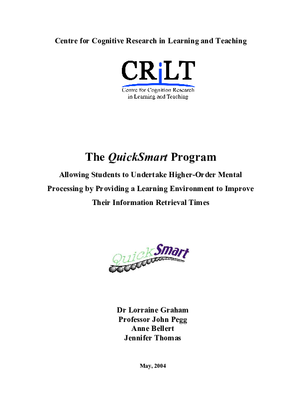 (PDF) The Quicksmart Program