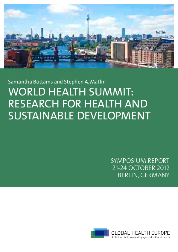 (PDF) World Health Summit: Research for Health and Sustainable Development