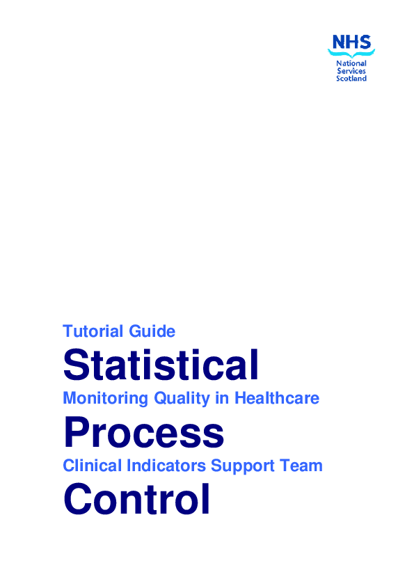 (PDF) Tutorial Guide Statistical Monitoring Quality in Healthcare ...