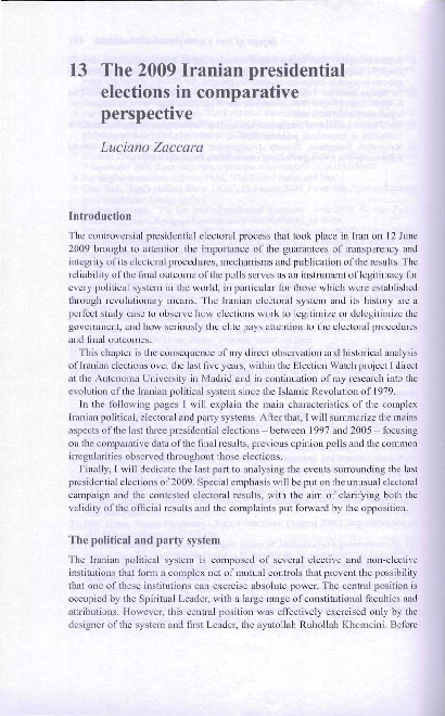 (PDF) The Iranian Presidential Elections 2009 in Comparative Perspective