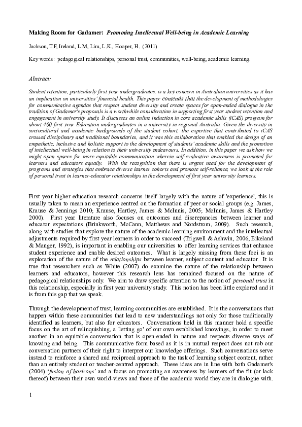 (DOC) Learning and Teaching in Higher Education