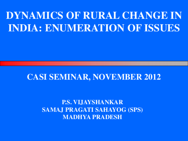 (PPT) Facets of Rural Transformation in India