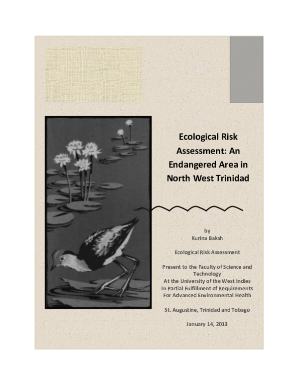 (PDF) Ecological Risk Assessment