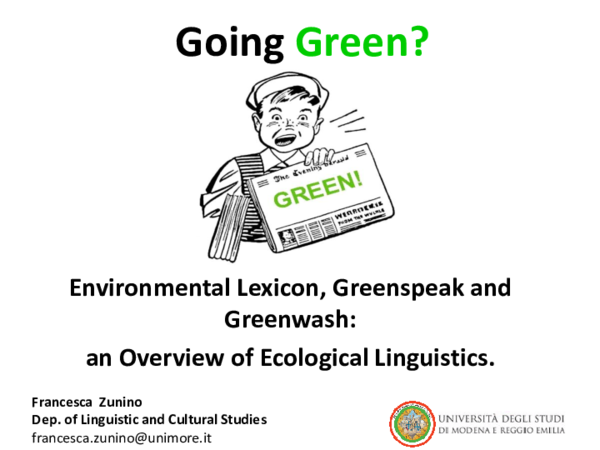 (PPT) GOING GREEN? Environmental Lexicon, Greenspeak and Greenwash an ...