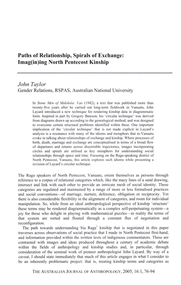 (PDF) Paths of relationship, spirals of exchange: Imag (in) ing north ...