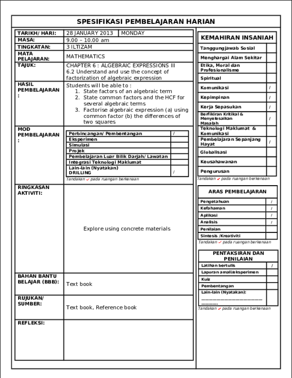 (DOC) STANDARD LESSON PLAN