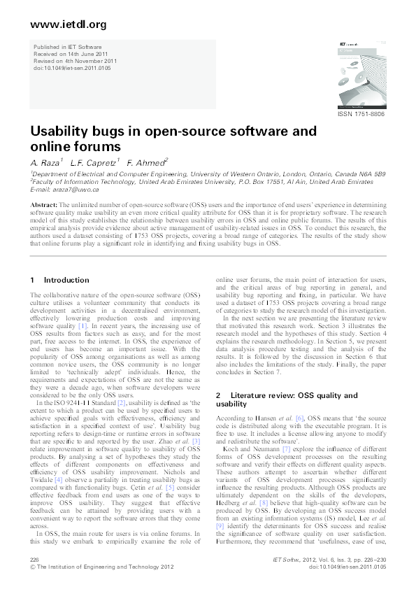 Usability Bugs in Open-Source Software and Online Forums