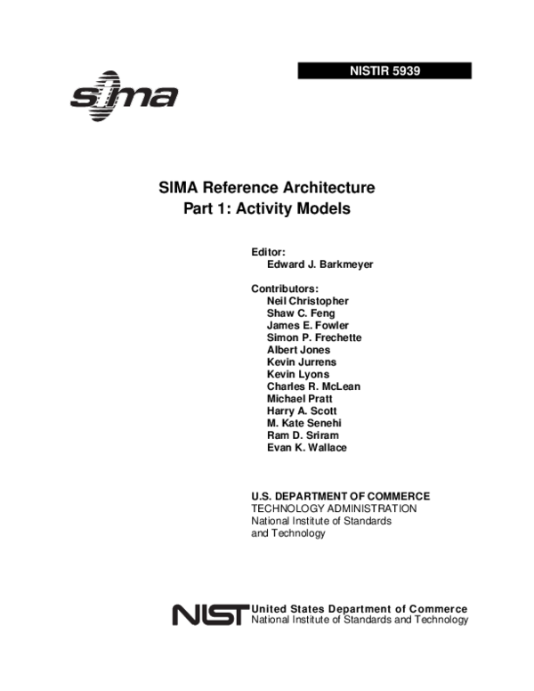 Pdf Sima Reference Architecture Part 1 Activity Models Harry Scott