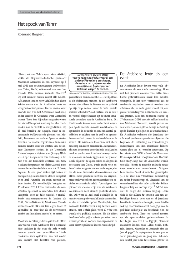 (PDF) Het spook van Tahrir | Koen Bogaert - Academia.edu