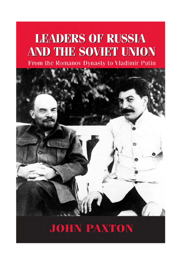 (PDF) Leaders of Russia and the Soviet Union From the Romanov Dynasty ...