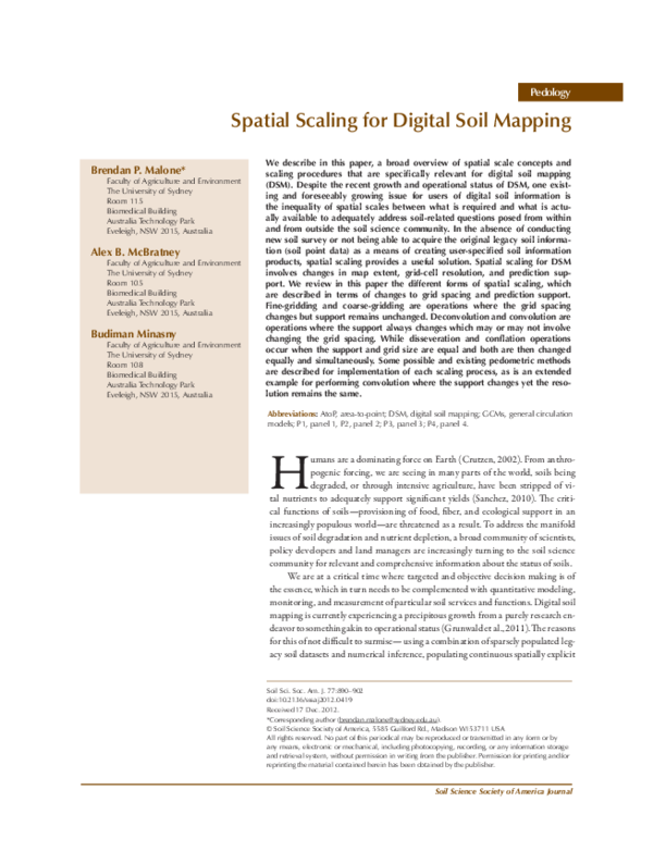 (PDF) Spatial Scaling for Digital Soil Mapping