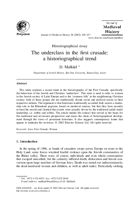 (PDF) The Underclass and the First Crusade