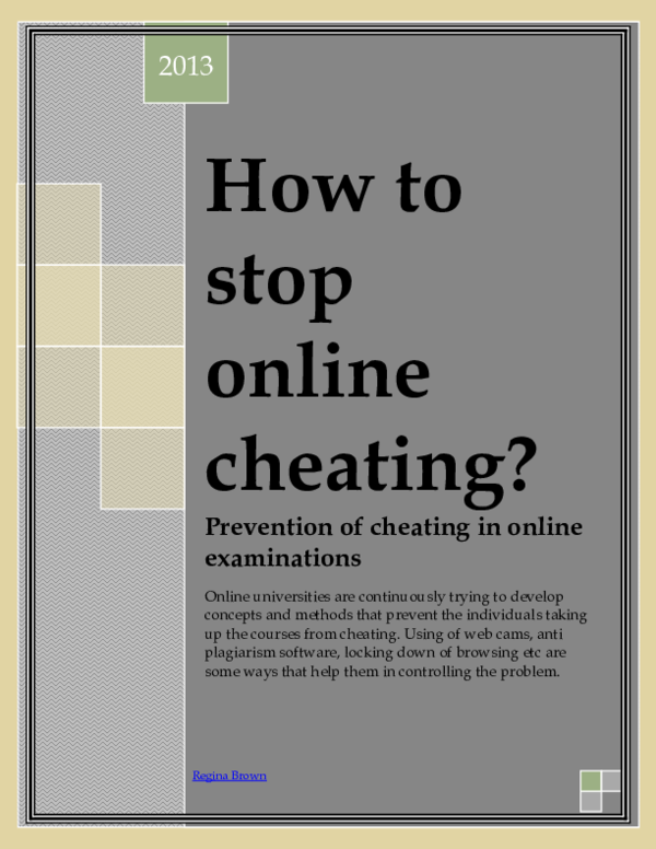 Pdf Prevention Of Cheating In Online Examinations