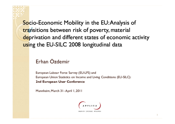 (PDF) Socio-Economic Mobility in the EU: Analysis of transitions ...