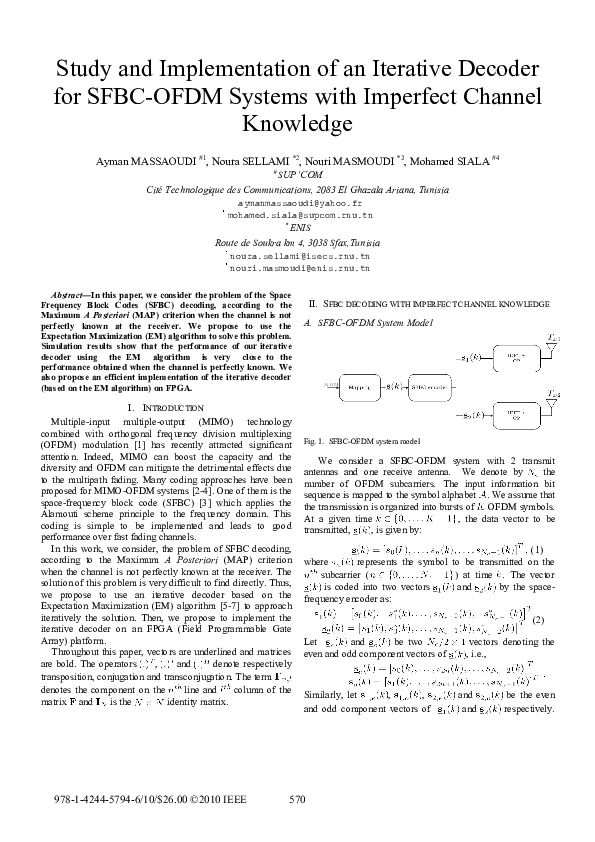 (PDF) Study and implementation of an iterative decoder for SFBC-OFDM ...