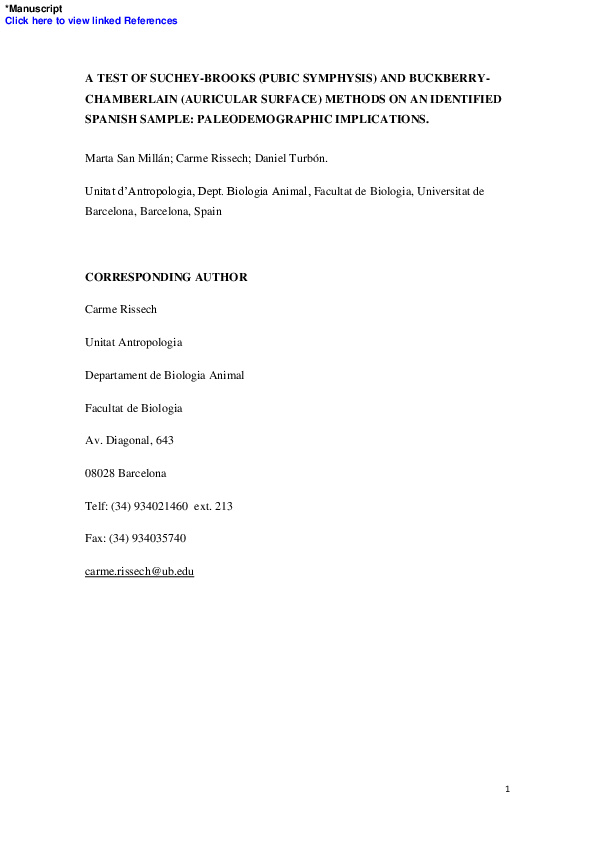 (PDF) 1 A TEST OF SUCHEY-BROOKS (PUBIC SYMPHYSIS) AND BUCKBERRY ...