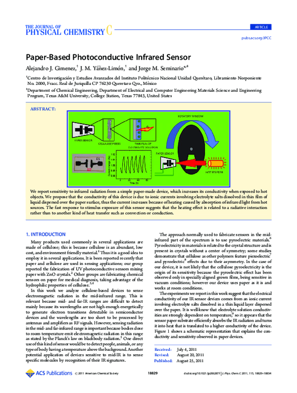(PDF) Paper Based Photoconductive Infrared Sensor