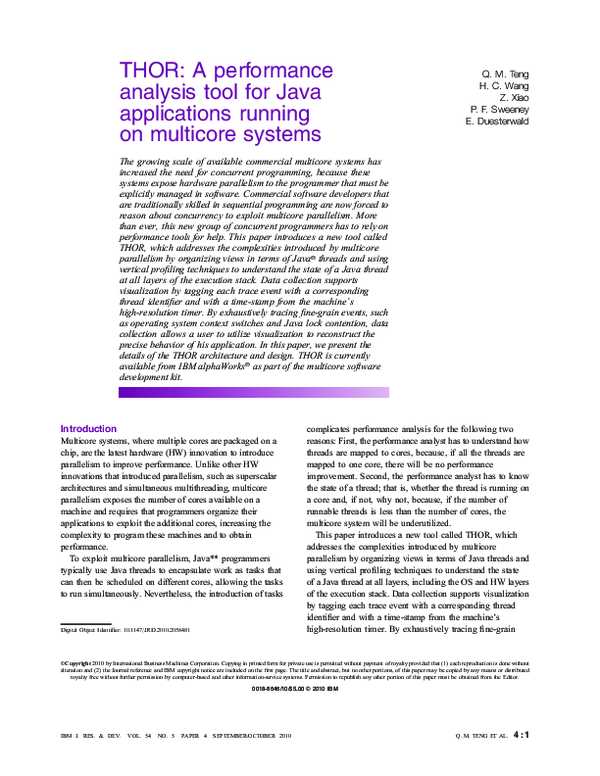 THOR: A performance analysis tool for Java applications running on ...