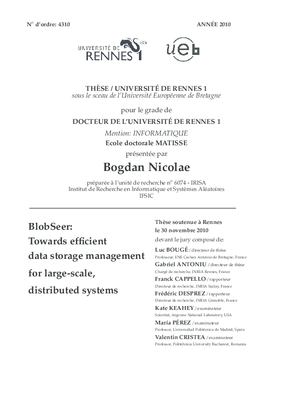 (PDF) BlobSeer: Towards efficient data storage management for large-scale, distributed systems