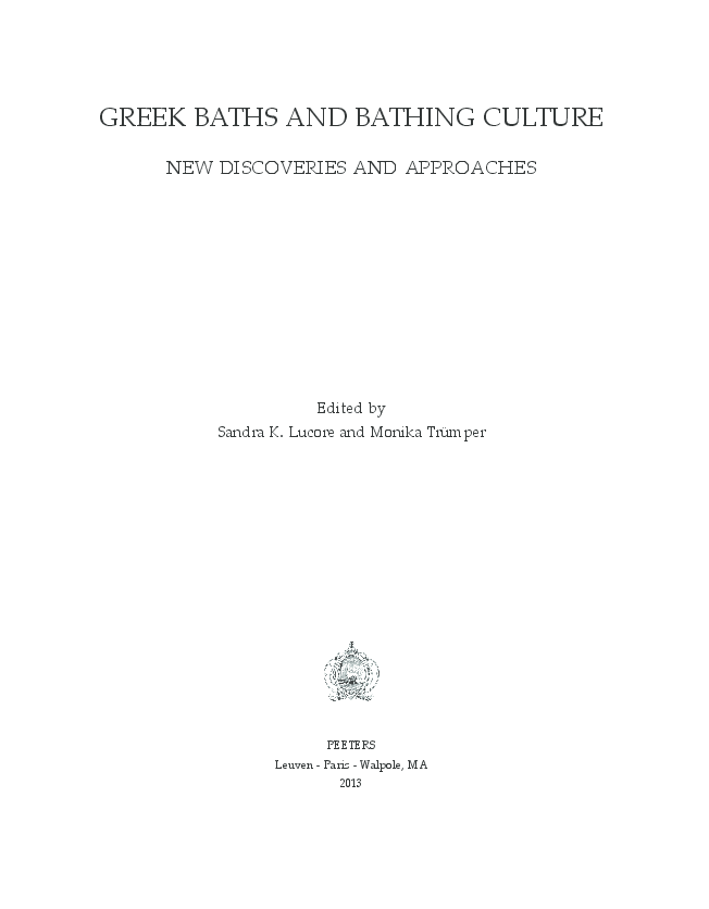 (PDF) "The Baths at Fregellae and the Transition from Balaneion to ...