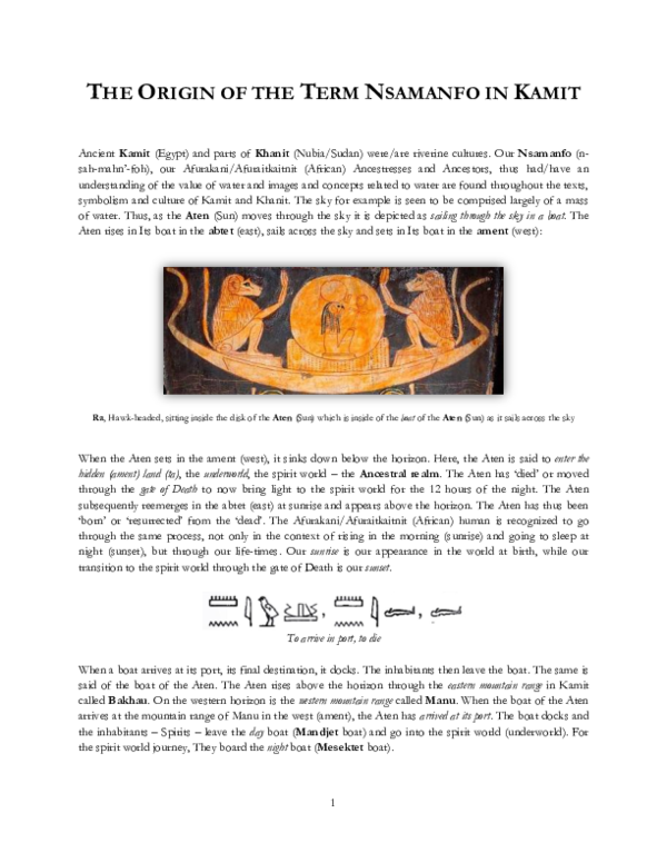 (PDF) Origin of the Term Nsamanfo in Kamit