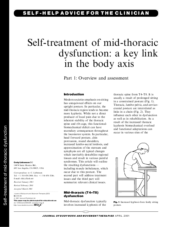 (PDF) Self-Help Advice for the Clinician-Self-treatment of mid-thoracic ...