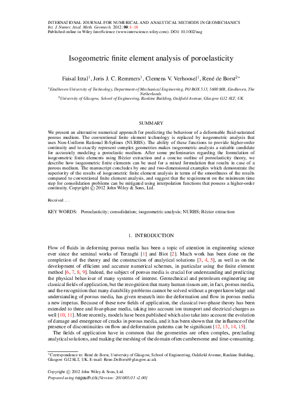 Isogeometric finite element analysis of poroelasticity
