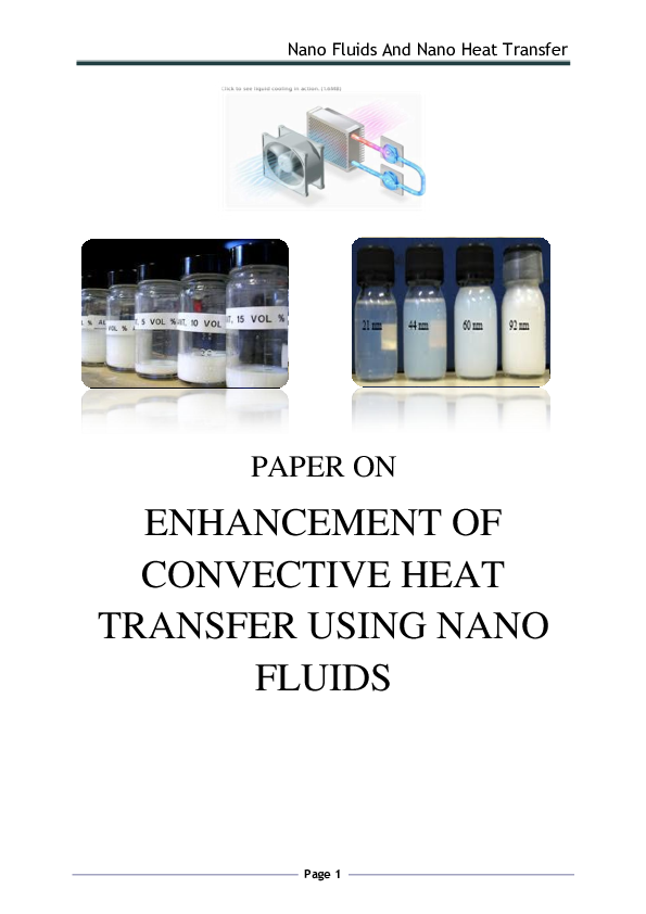 (PDF) Enhancement of Convective heat transfer using Nano fluids