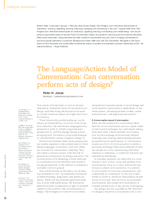 (PDF) The language/action model of conversation: can conversation ...