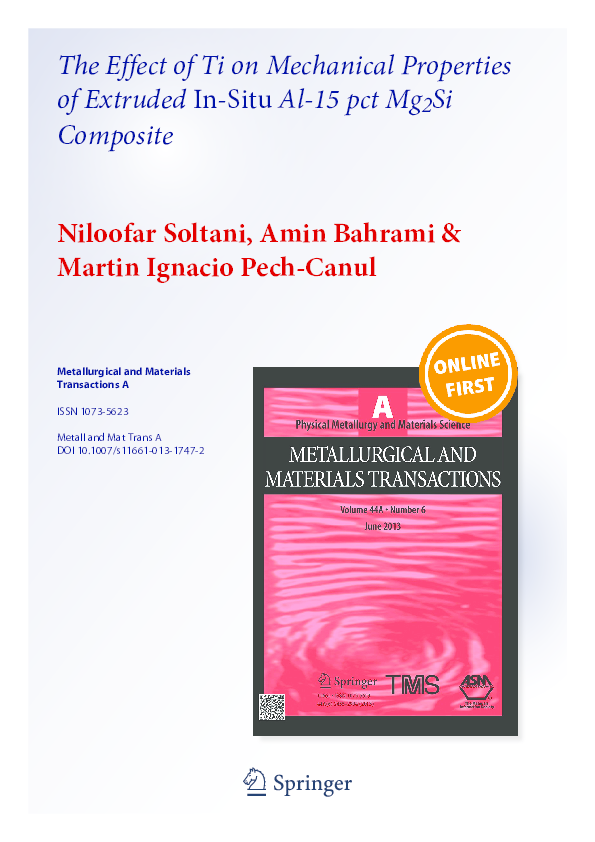 (PDF) The Effect of Ti on Mechanical Properties of Extruded In-Situ Al ...