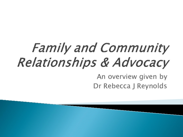 (PPT) Family & Community Relationships