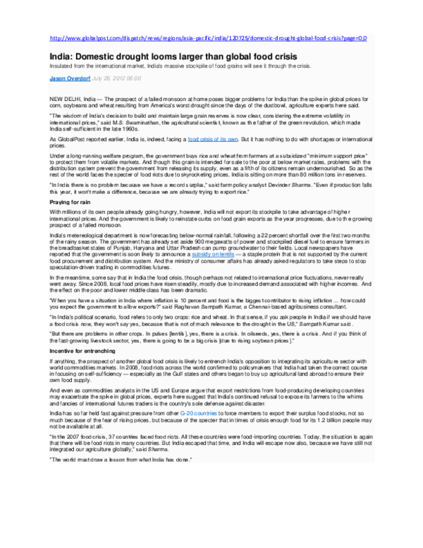 (PDF) My interview on drought in the US and its impact on India