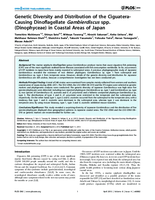(PDF) Genetic Diversity and Distribution of the Ciguatera-Causing ...