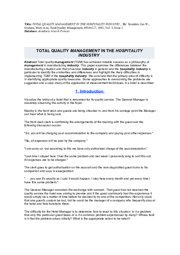 (DOC) Total Quality Management