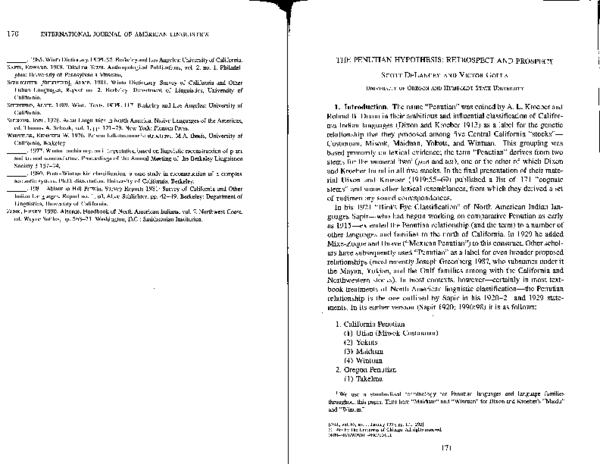 (PDF) The Penutian Hypothesis: Retrospect and Prospect