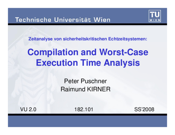 (PDF) Compilation and Worst-Case Execution Time Analysis
