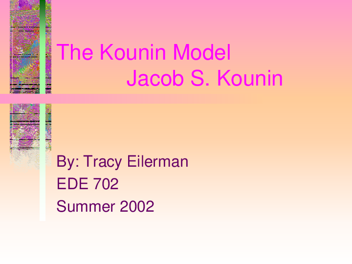(PPT) Kounin Model