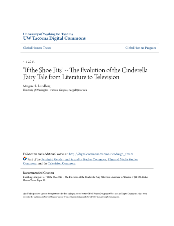 (PDF) "If the Shoe Fits"--The Evolution of the Cinderella Fairy Tale ...