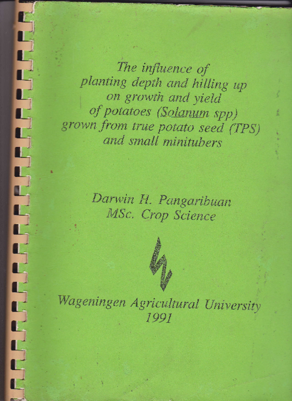 (PDF) Influence of Planting Depth and Hilling Up on the Growth and ...