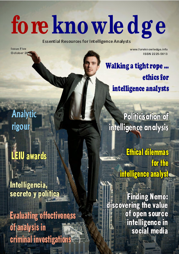 (PDF) Foreknowledge 5: E-magazine for intelligence analysts