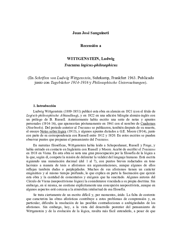(PDF) Wittgenstein. "Tractatus logicus-philosophicus"